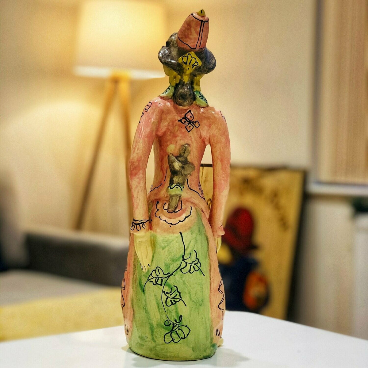 Multicolour Hand Painted Ceramic Standing Javanese Man Home Decor ...